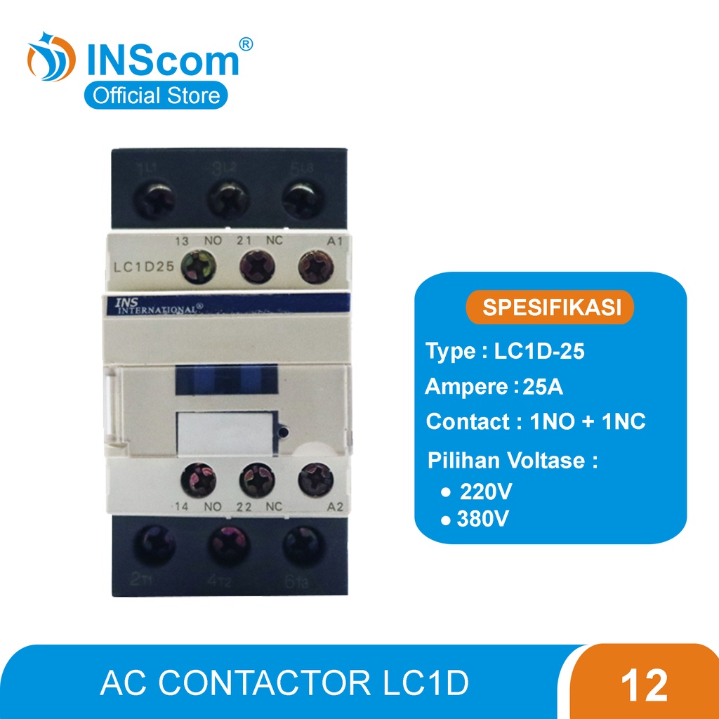 Jual MAGNETIC CONTACTOR LC1D 25 220 380 VOLT / AC KONTAKTOR LC1D25 VAC ...