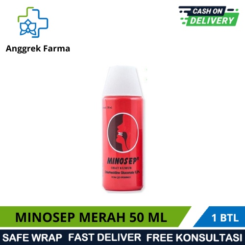 Jual MINOSEP MERAH 50 ML/OBAT KUMUR ANTISEPTIK/SAKIT GIGI/BAU MULUT ...
