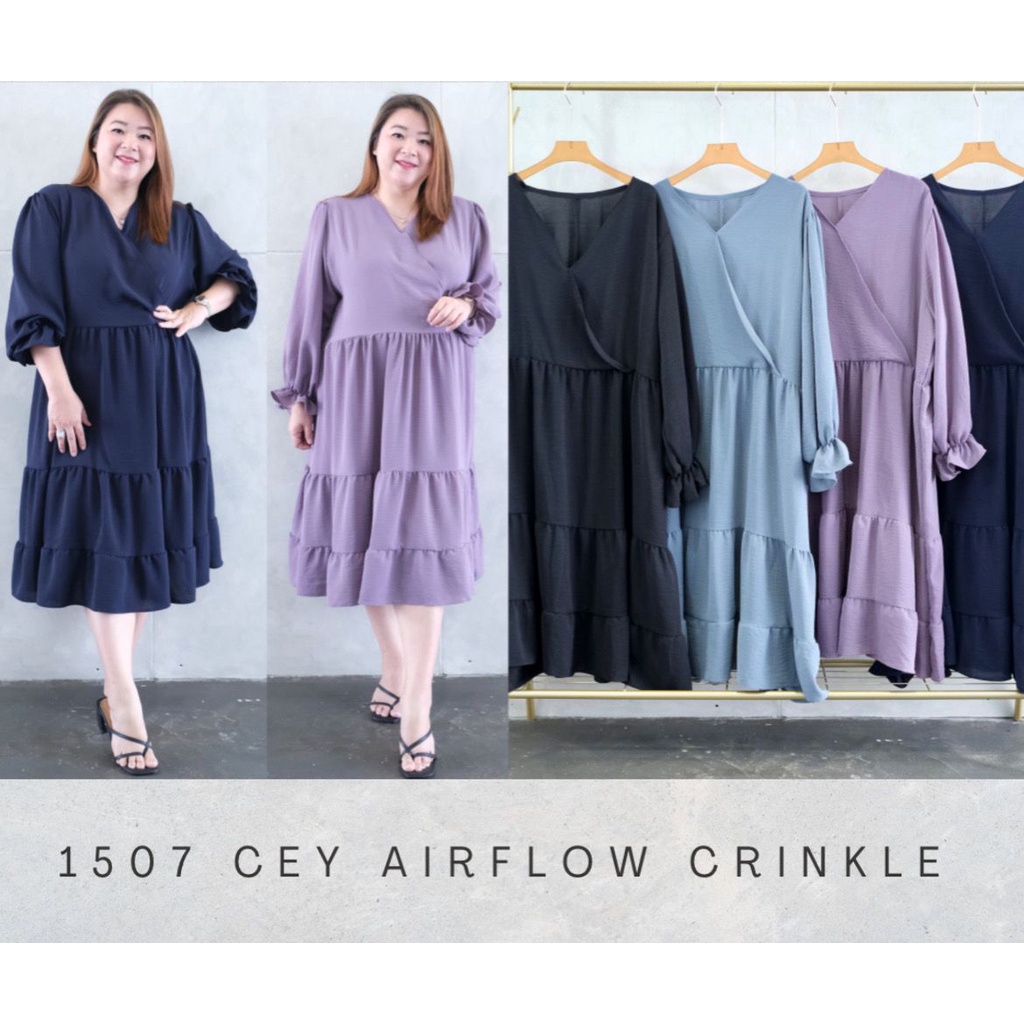 Jual BG 1507 Dress Jumbo Cey Airflow | Shopee Indonesia
