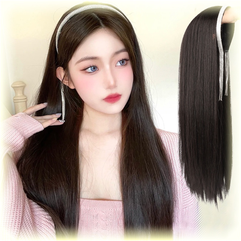 Jual Wig Bando Mutiara Korean Version Wig Headband Wanita Lucu Elegan ...