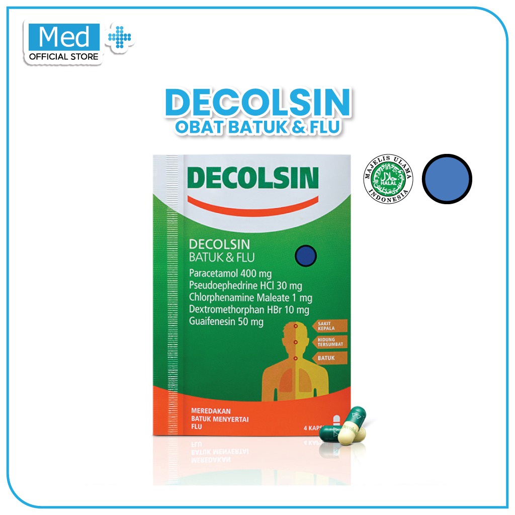 Jual Med+ Decolsin Obat Batuk & Flu 1 Strip isi 4 Kapsul / Pilek ...