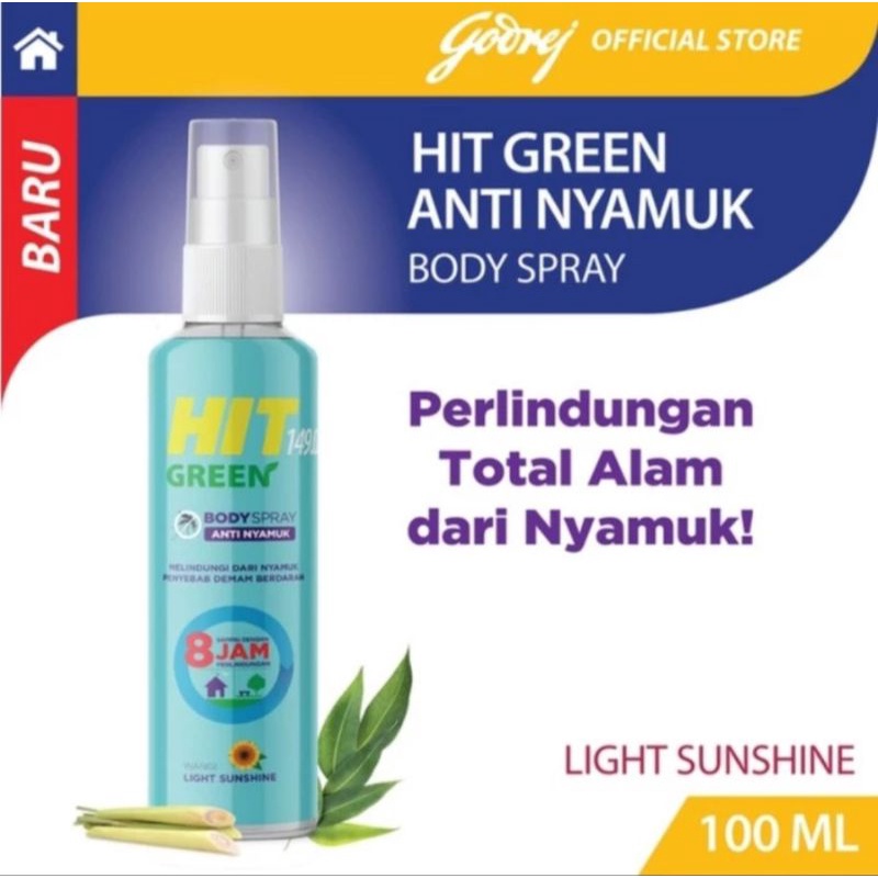 Jual HIT Green Anti Nyamuk Body Spray 100ml Original Bukan Autan/Soffel ...