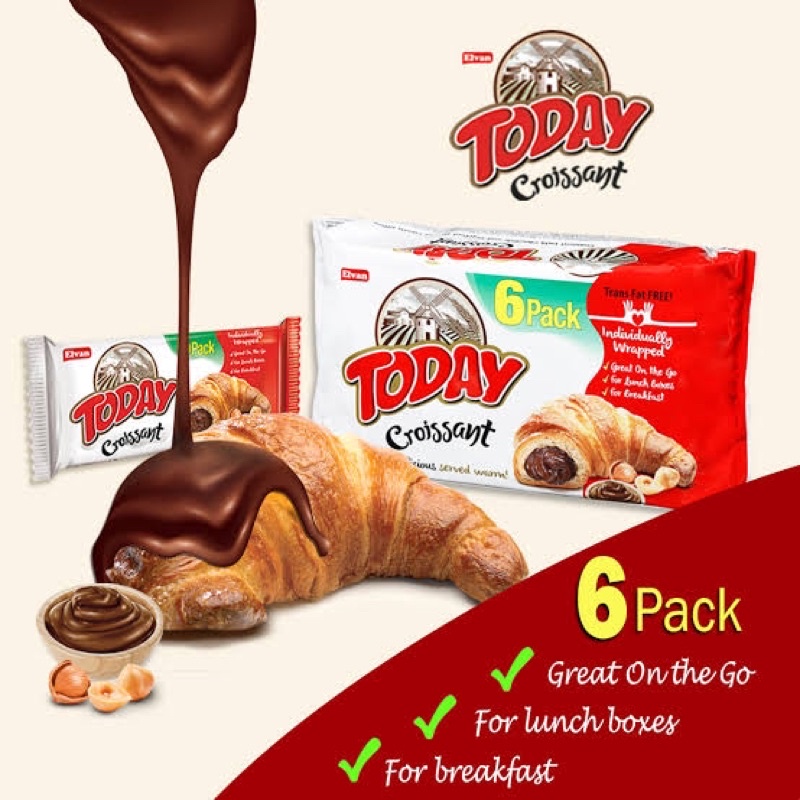 Jual Elvan Today Croissant Chocolate Halzenut 45g*6 Croissant Turki ...