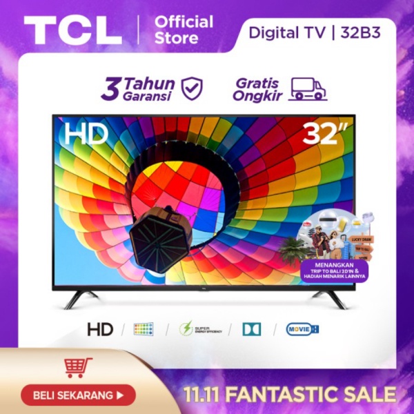 Jual TCL 32B3 - HD Digital TV - HDMI/USB-Headphone TV LED TV 32 inch Limited | Shopee Indonesia