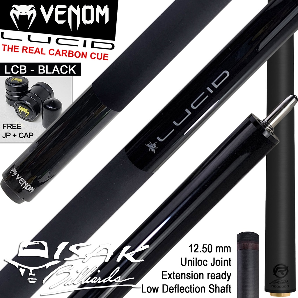 Jual Venom Lucid Carbon LCB Black Cue - Uniloc Extension Bumper Stick ...