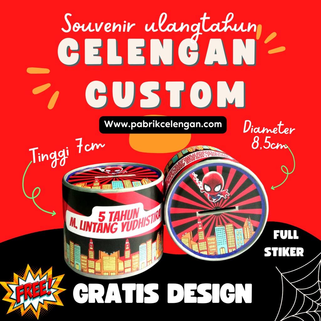 Jual Souvenir murah dan unik, celengan kaleng custom design | Shopee ...