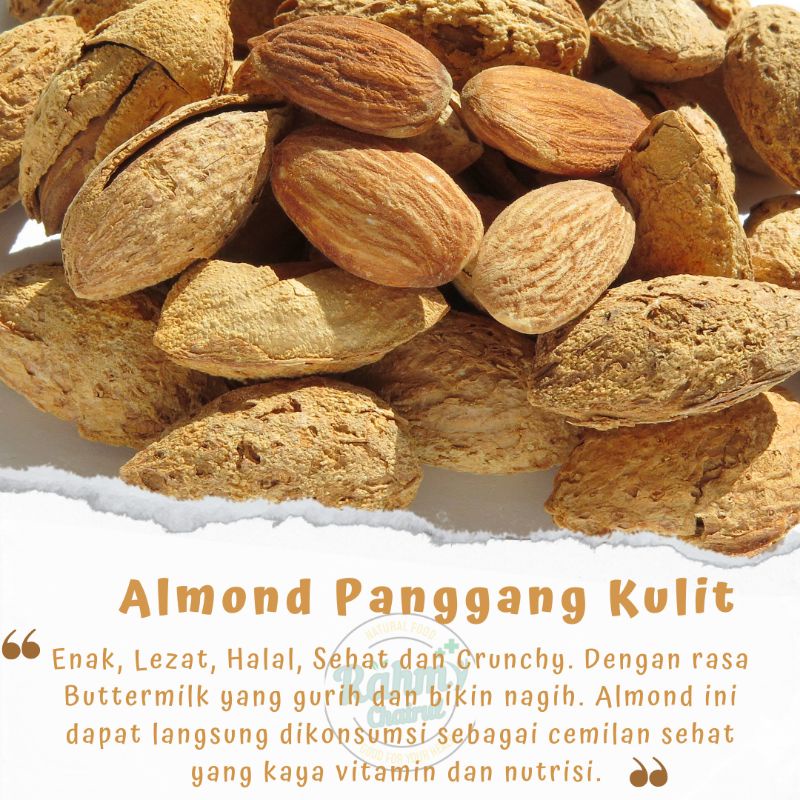 Jual 250gr Almond Panggang Kulit Buttermilk Creamy | Almond Roasted ...