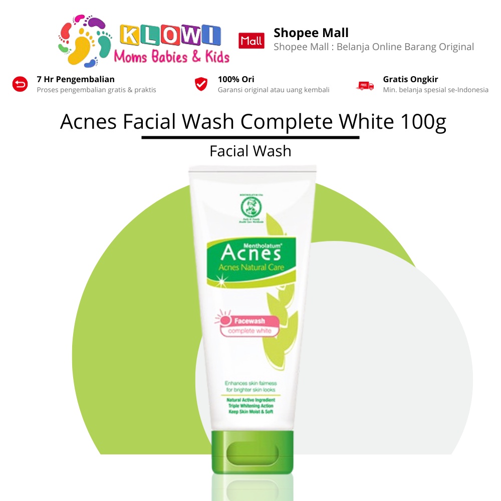 Jual Acnes Facial Wash Complete White 100G / Acne Face Wash / Sabun ...