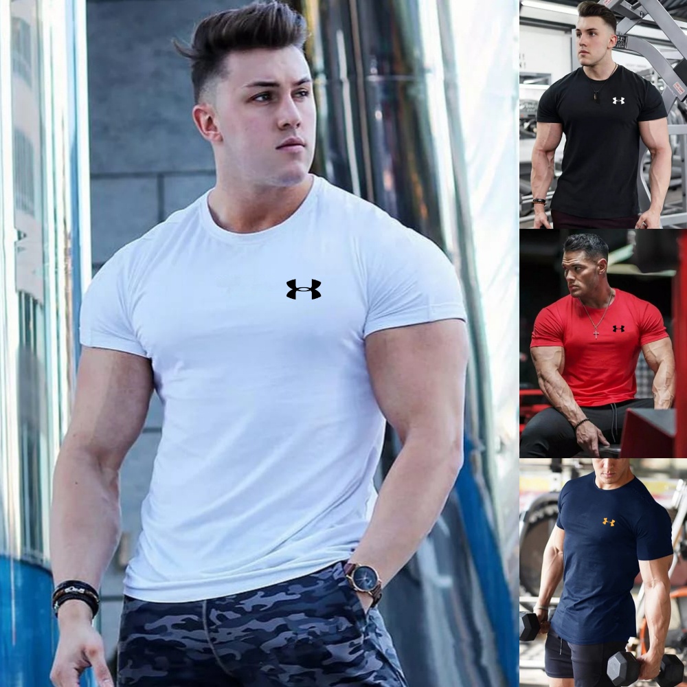 Jual KAOS SPORT PRIA GYM FITNESS OLAHRAGA MUSCLETEE MUSCLEFIT ATASAN ...