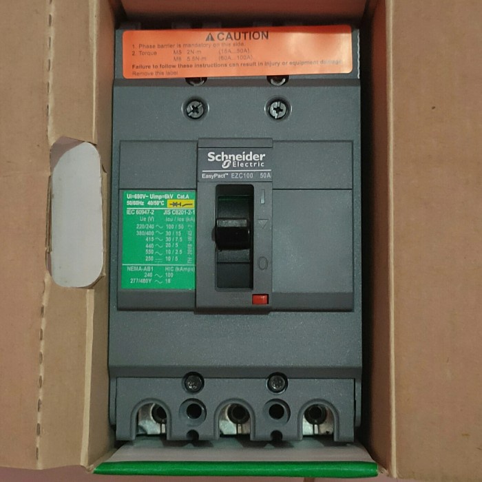 Jual MCCB NFB Breaker EZC100 3P 50A Schneider | Shopee Indonesia