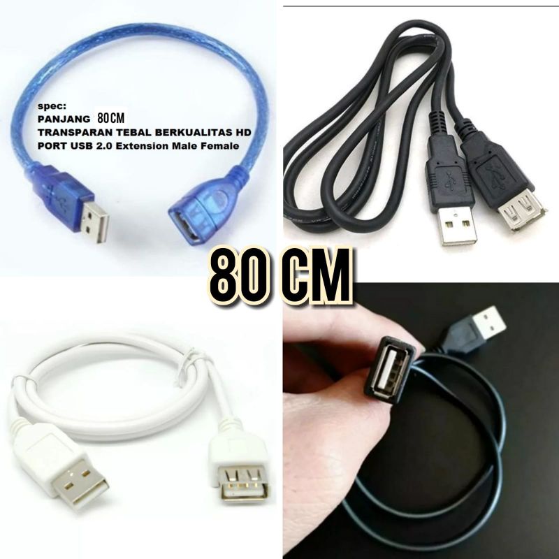 Jual Kabel USB Sambung perpanjangan Male To Female 80 cm & 1,5M ...
