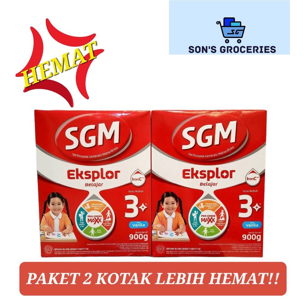 Jual SGM Eksplor 3+ plus Rasa Vanilla (2 KOTAK) | Shopee Indonesia