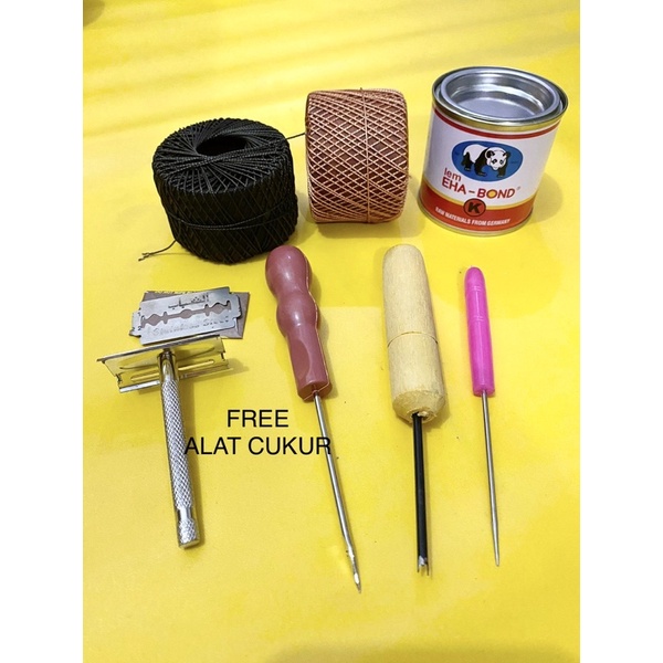 Jual PAKET ALAT SOL SEPATU / 2 roll benang nilon sol sepatu / penyayat ...