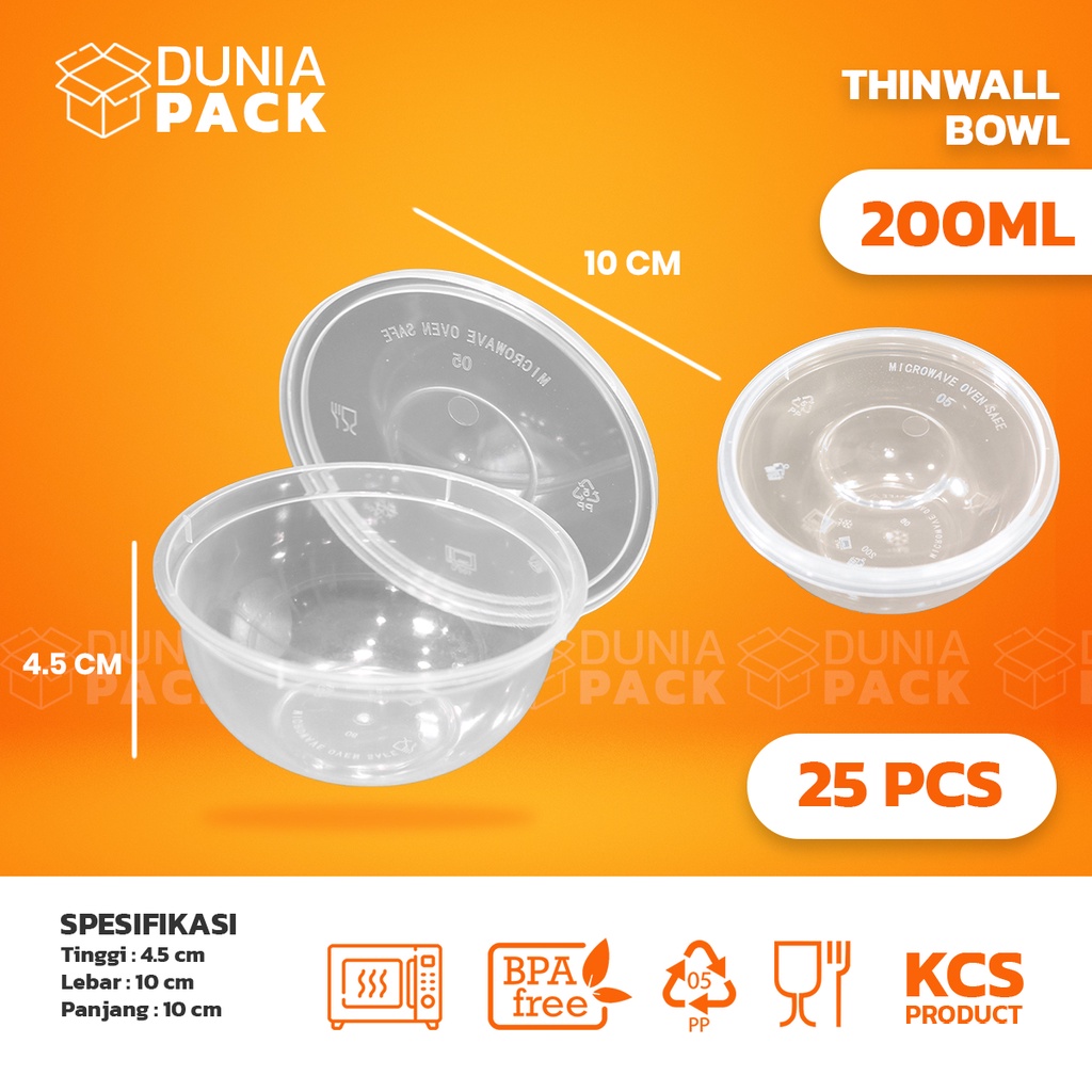 Jual THINWALL BOWL 200ML | WADAH PUDING | TEMPAT PUDING | TEMPAT SAMBEL ...