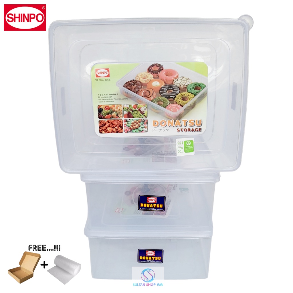 Jual Tempat Kotak Donut / Box Donutsu SIP 360M dan 360L Shinpo Plastik Sealware Segi | Shopee ...