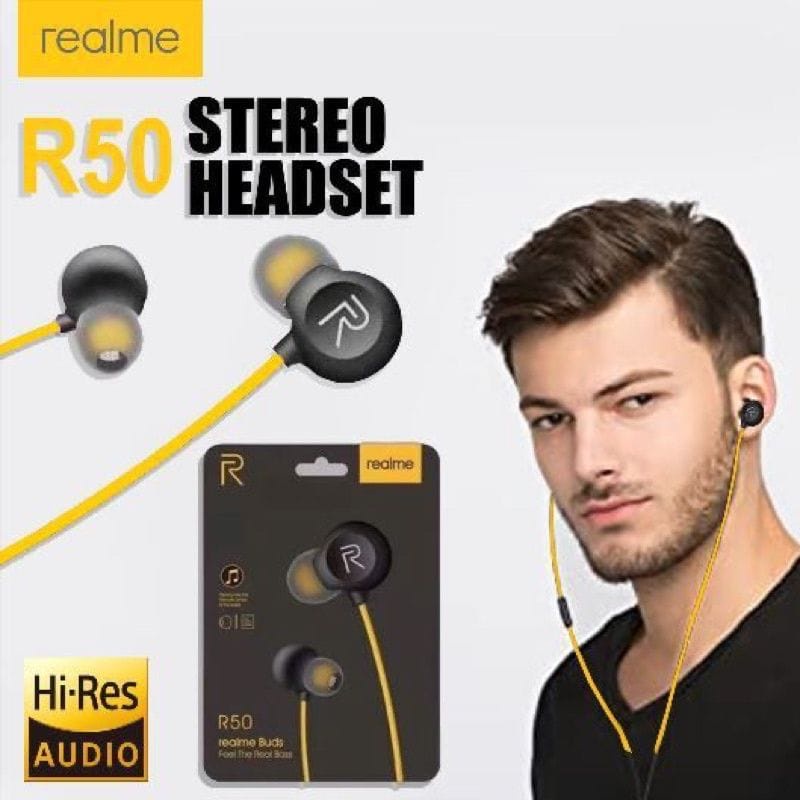 Jual HEADSET REALME R50 BUDS 2 WITH MICROPHONE AUDIO STEREO FULL BASS ...