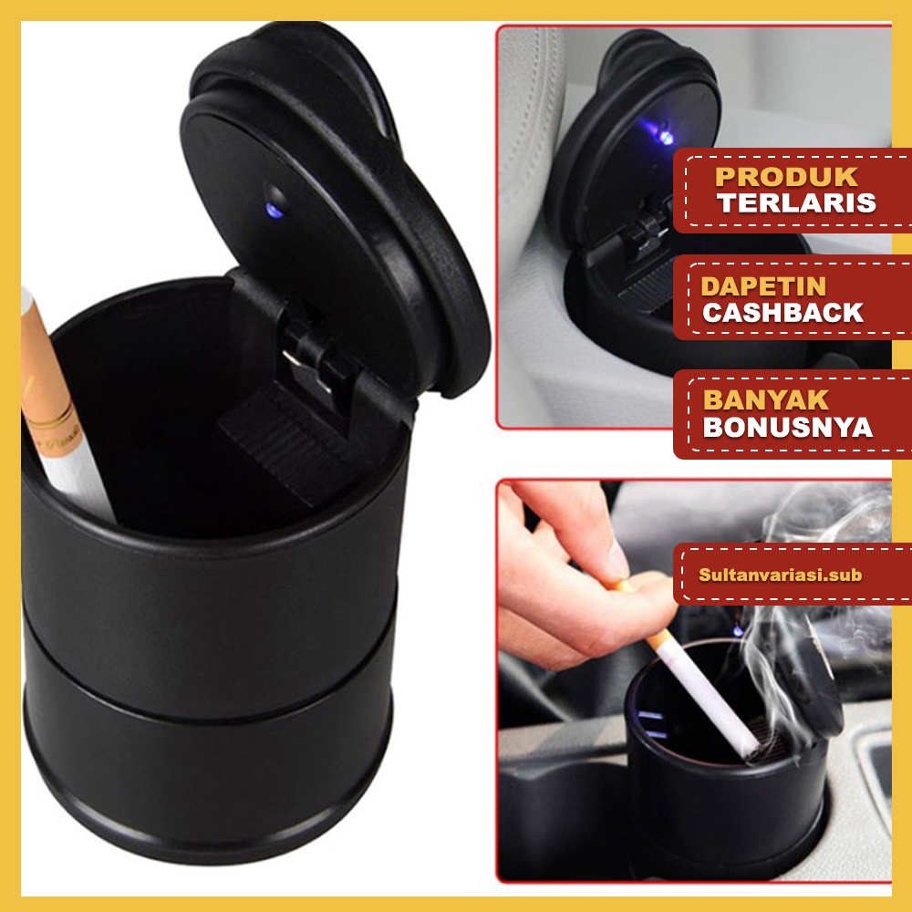 Jual ASBAK MOBIL LED / CAR ASHTRAY / ASBAK PORTABLE HITAM POLOS Tong ...
