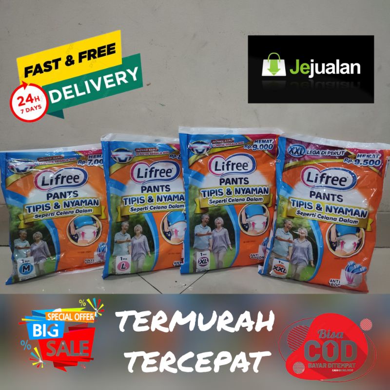 Jual SUPER PROMO LIFREE || OTO || M L XL XXL 1 SACHET POPOK CELANA LANSIA DEWASA MATERNITY ...