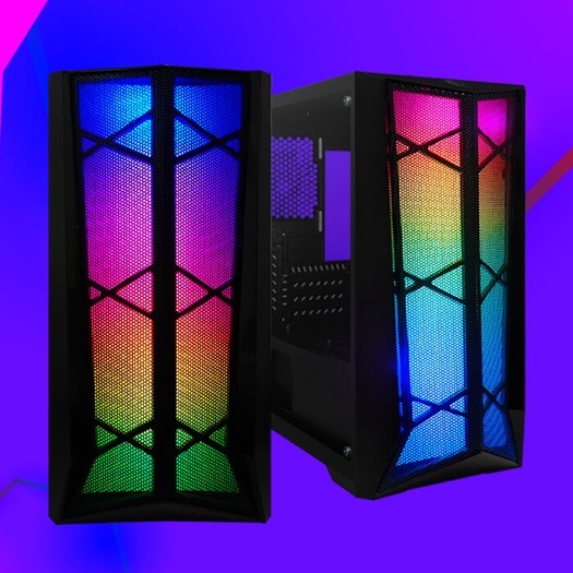 Jual PC Case Casing Cube Gaming Shean Free RGB LED Strips Support ...