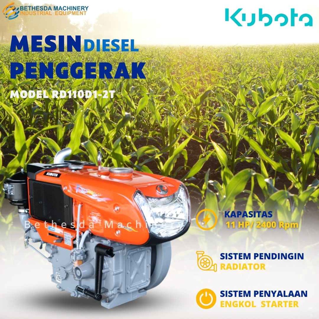 Jual Diesel Penggerak KUBOTA 11 HP/ 11PK Mesin Engine RD 110 DI-2T ...