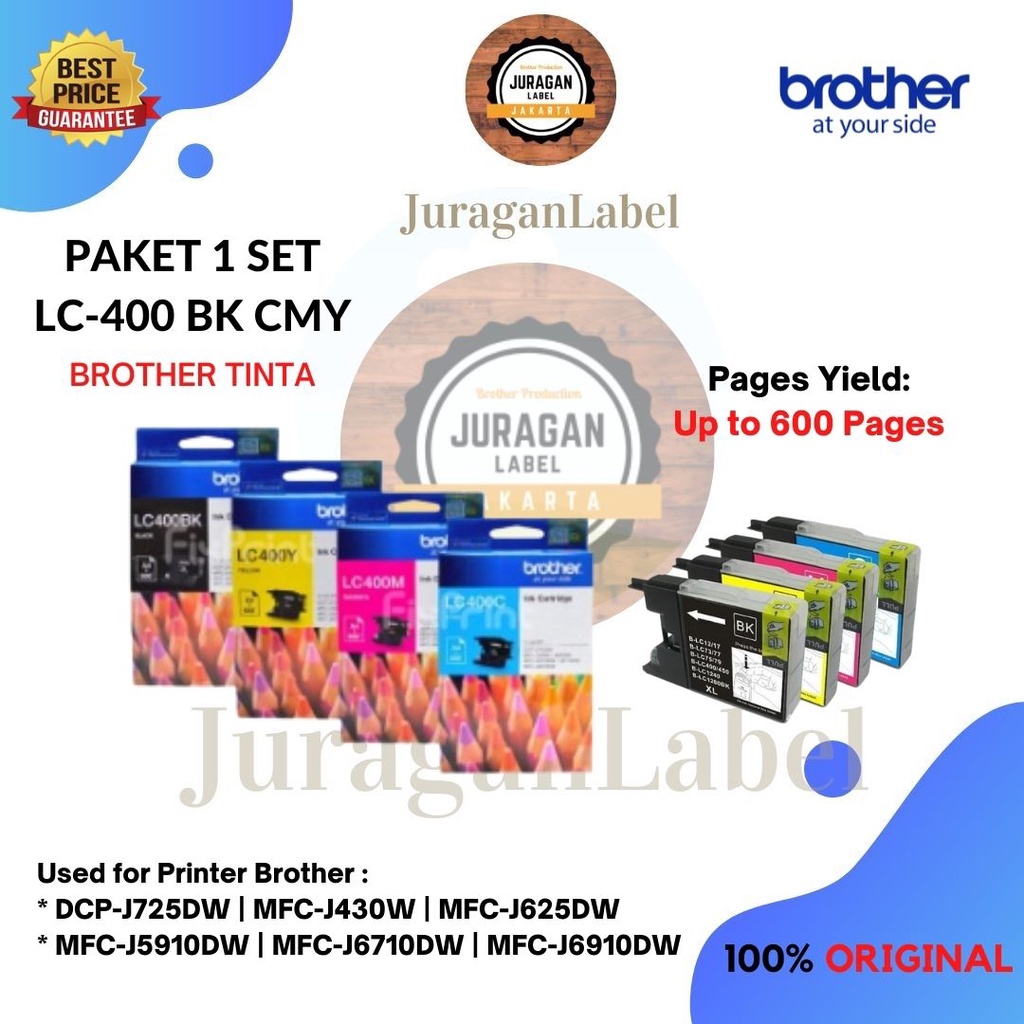 Jual Brother Tinta LC-400 BK/C/M/Y (Per Pcs) LC400 Satuan Original ...