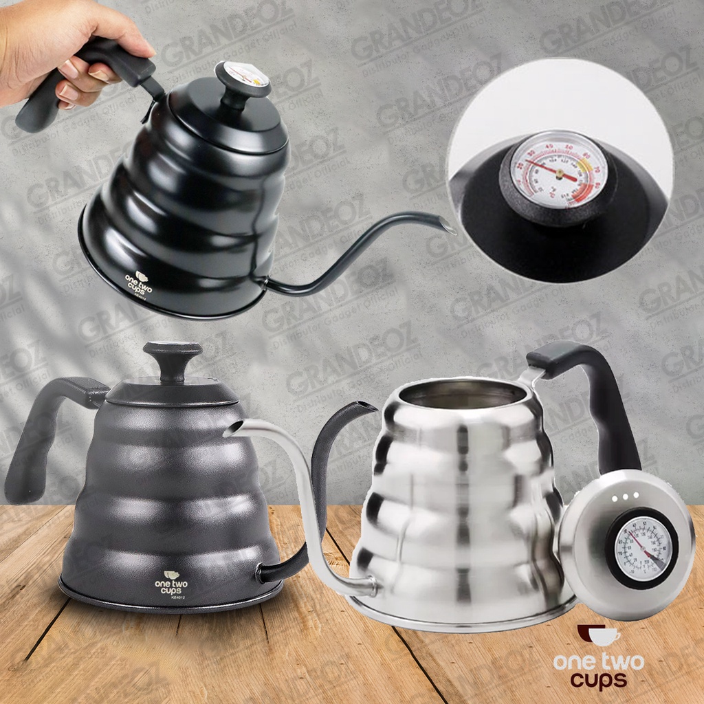 Jual OneTwoCups Goose Neck 1200ML V60 + Thermometer Ceret 1.2L Coffee ...