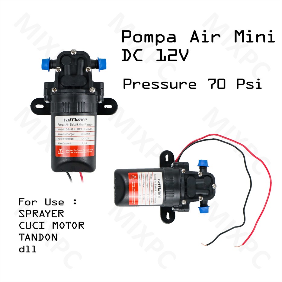 Jual Pompa Air Elektrik High Pressure 12V 70PSI 3.5L/min | Shopee Indonesia
