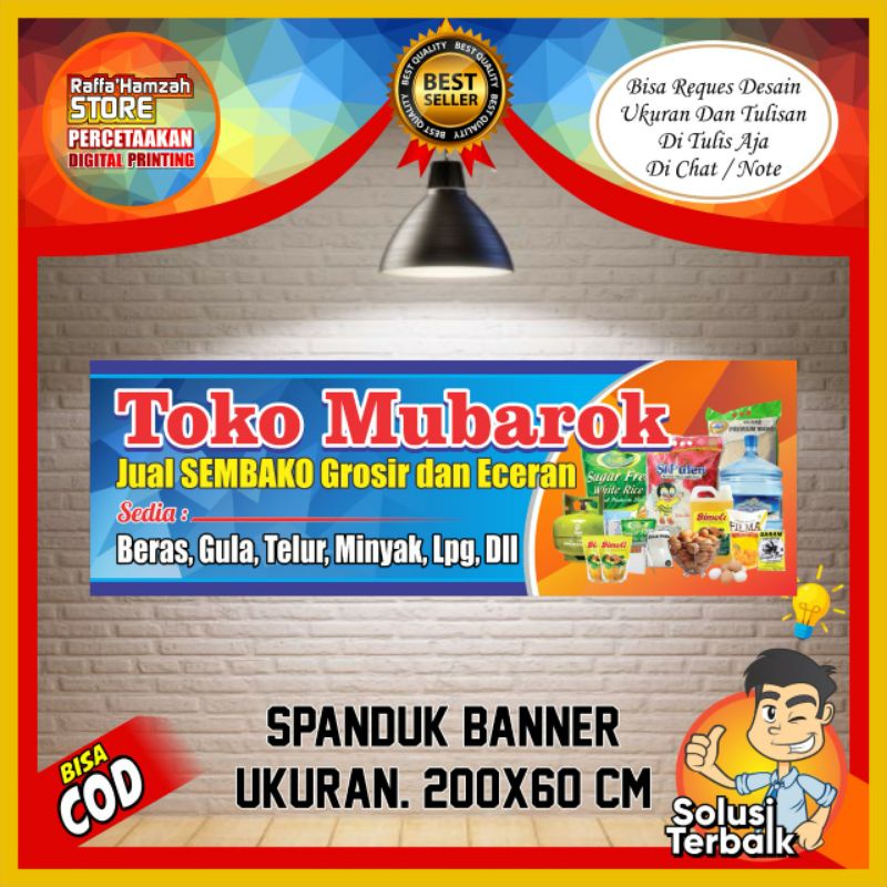 Jual CETAK SPANDUK / BANNER MURAH FLEXI 280 SPANDUK TOKO SEMBAKO BANNER ...
