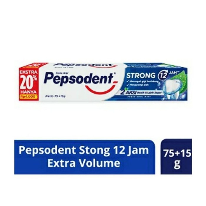 Jual Pepsodent Strong 12 Jam Pasta Gigi 75+15 gr | Shopee Indonesia