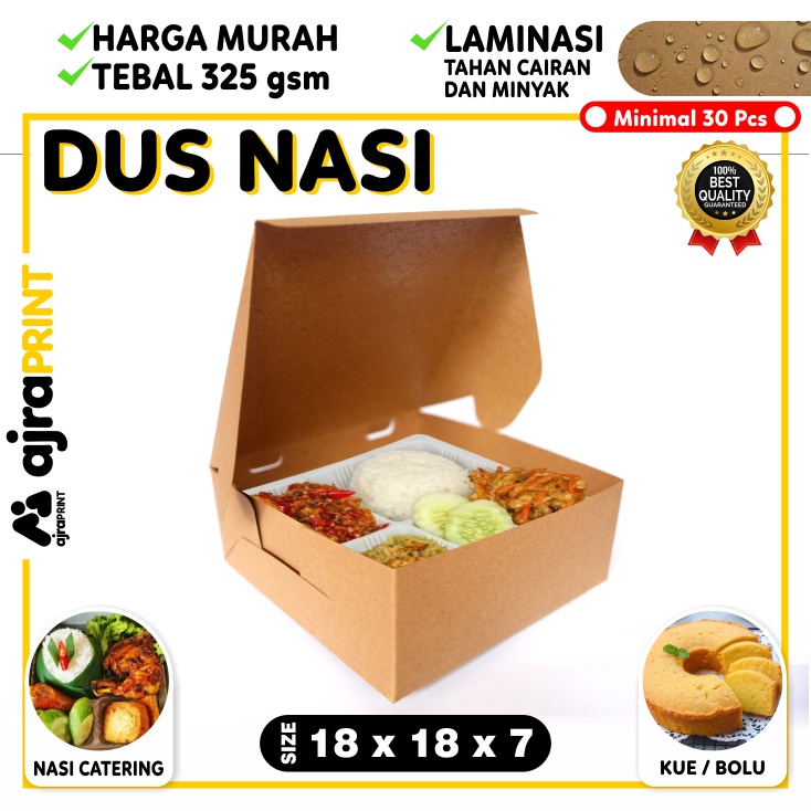 Jual Dus Nasi Box catering tempat penyimpanan makanan paper wadah tray ...