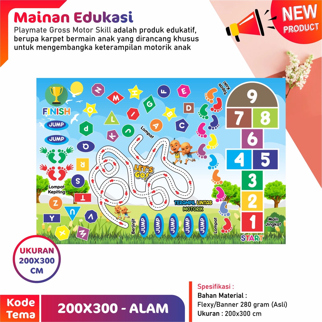 Jual 2x3 m - ALAM Baner Karpet Bermain Anak Gross Motor Skill Playmat Mainan Edukasi ...