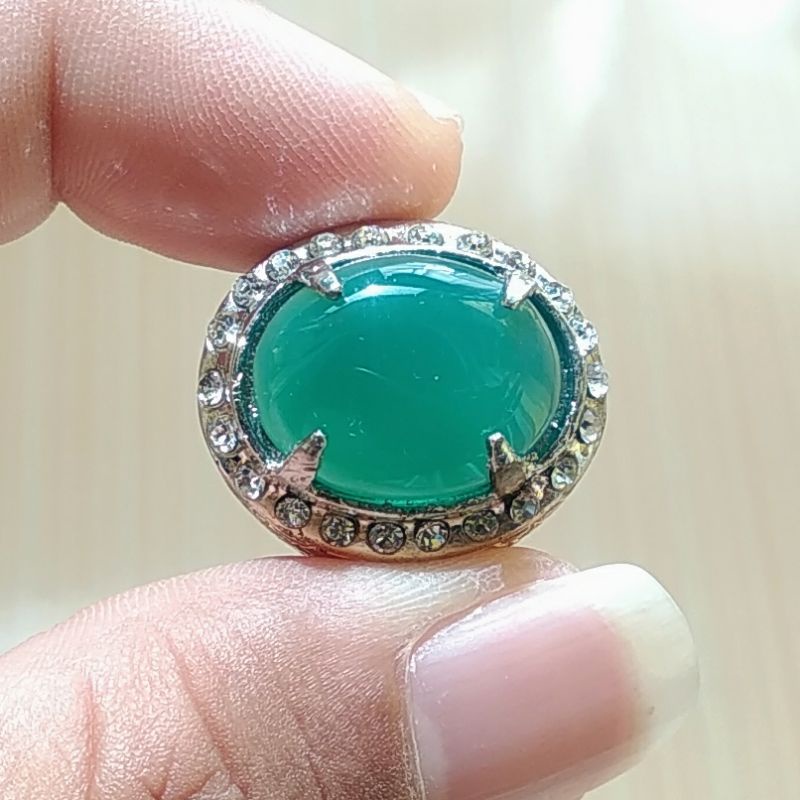Jual Cincin Batu Natural Green Chrysoprase / Kristopas / Cristopas ...