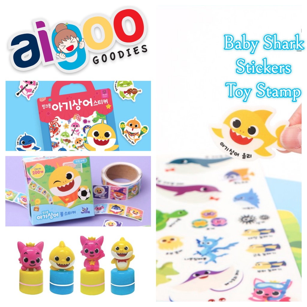Jual PinkFong Baby Shark Stickers Book / Toy Stamp / Stationery - ORI ...