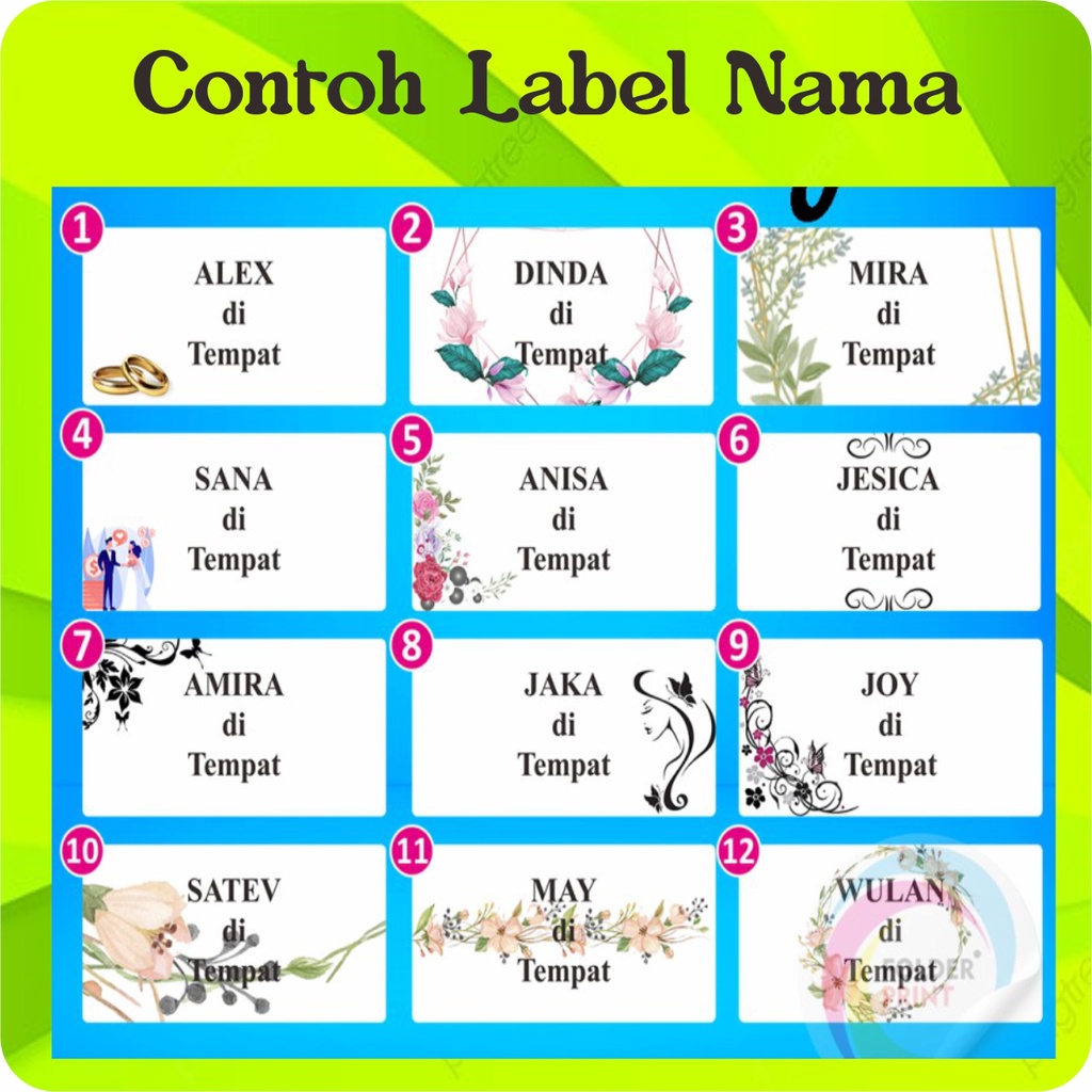 Jual Stiker Label Nama Karakter Motif Custom | Shopee Indonesia