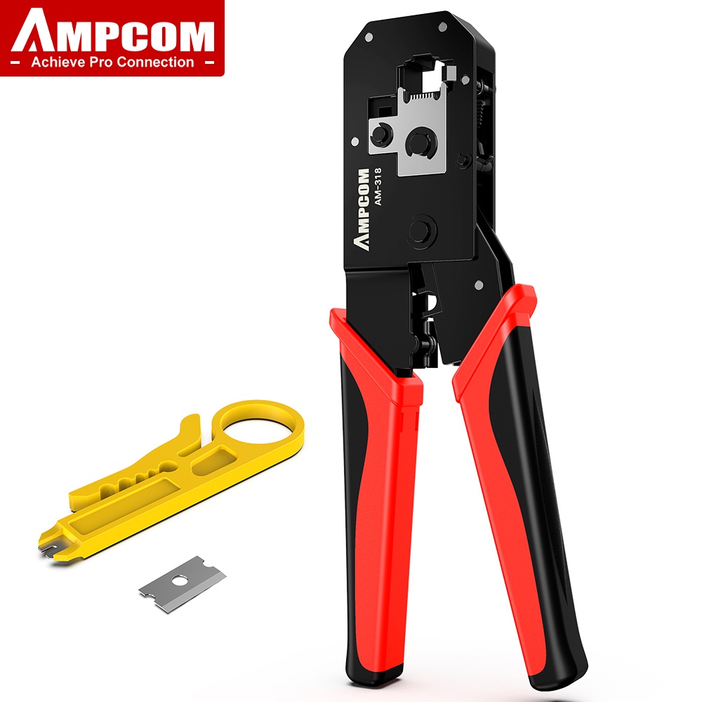 Jual AMPCOM RJ45 Crimping Tool Jaringan Ethernet LAN Kabel Crimper ...