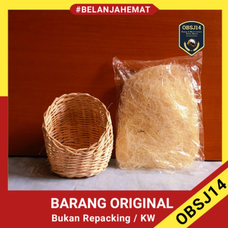 Jual sarang berternak burung paket hemat sarang rotan dan serat nanas ...