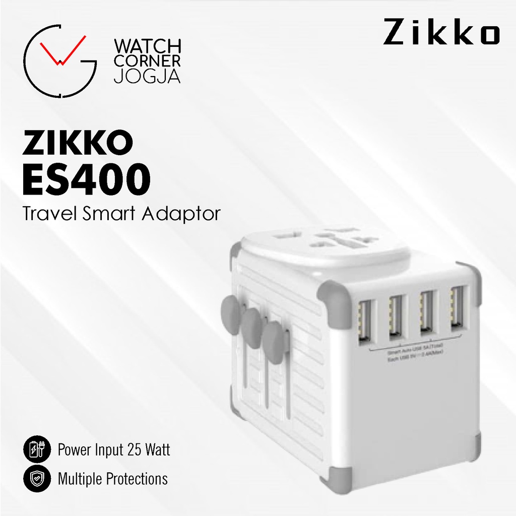 Jual ZIKKO eLUGGAGE S ES400 Worldwide Travel Smart Adaptor 4 USB Ports ...