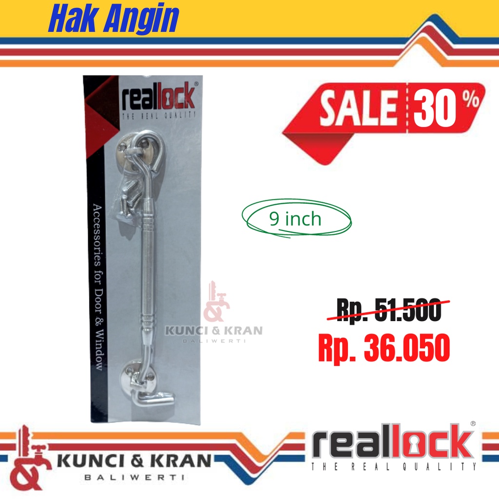 Jual HAK ANGIN REALLOCK 9" PENAHAN JENDELA KAIT STAINLESS STEEL ...