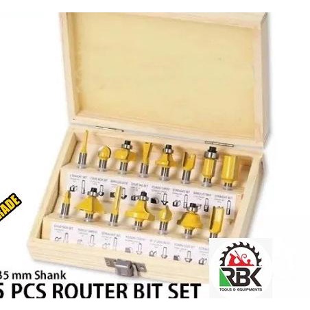 Jual Mata profil Router bit set trimmer 1/4" wood milling cutter set ...