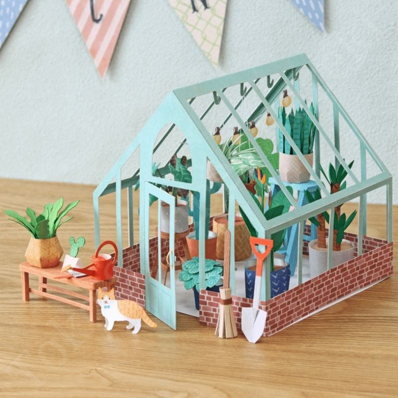 Jual Paper Craft Rumah Kaca Green Papercraft Greenhouse Miniature World ...