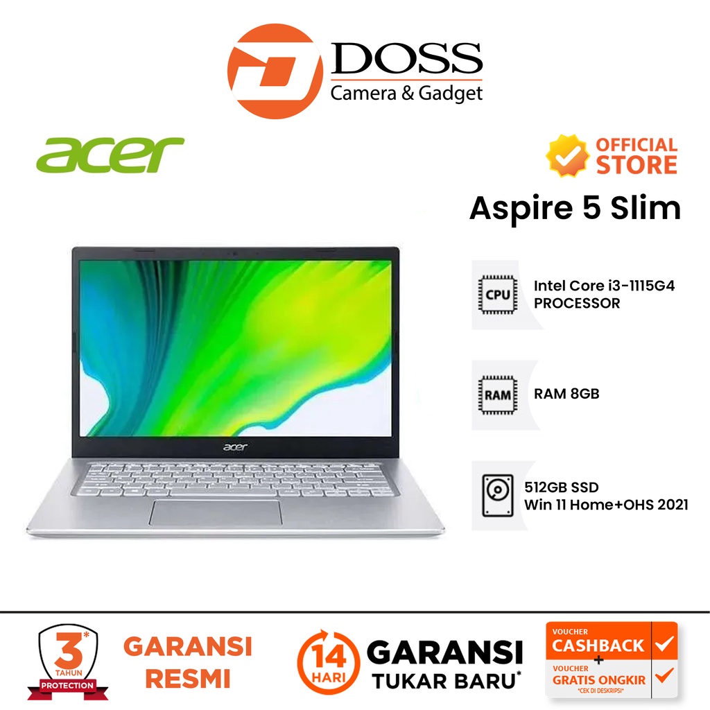 Jual Acer Aspire 5 Slim A514-54-56MU_8 14 Inch Core i3 8GB RAM 512GB SSD | Shopee Indonesia