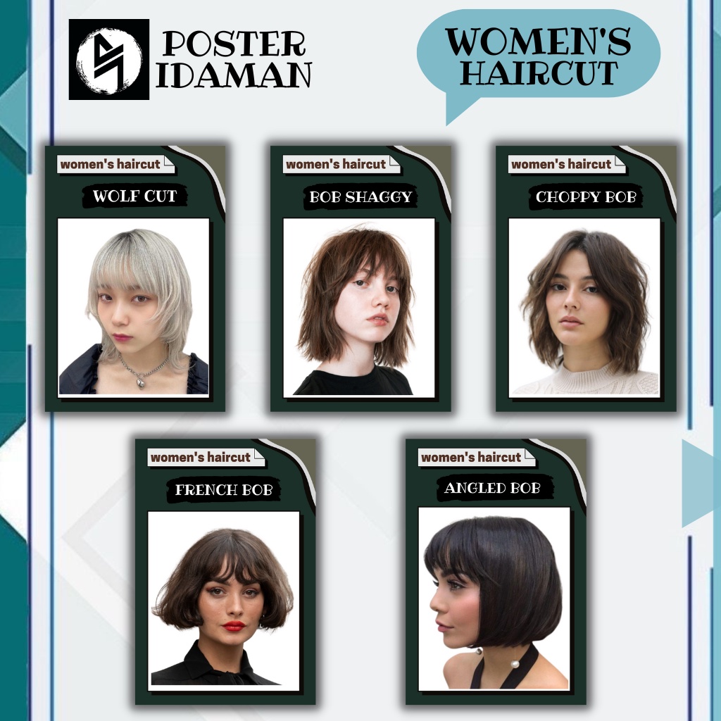 Jual POSTER IDAMAN - poster kayu salon model rambut wanita terbaru 2022 ...