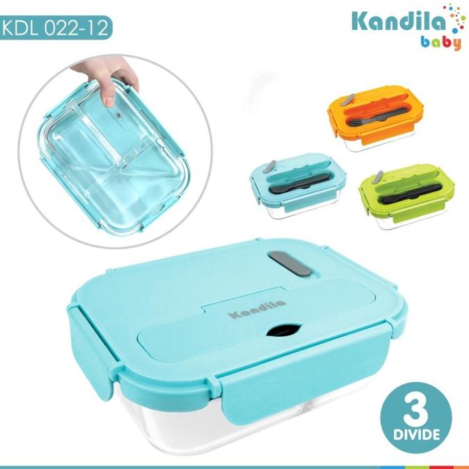 Jual KANDILA BABY GLASS LUNCH BOX 3 DIVIDE KDL 022-12 KOTAK BEKAL MAKAN ...