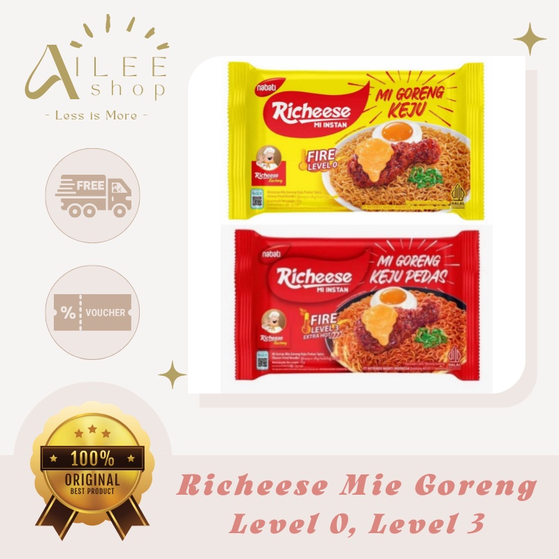 Jual Mie Goreng Richeese Keju / Keju Pedas / Mi Instan Instant Noodles ...