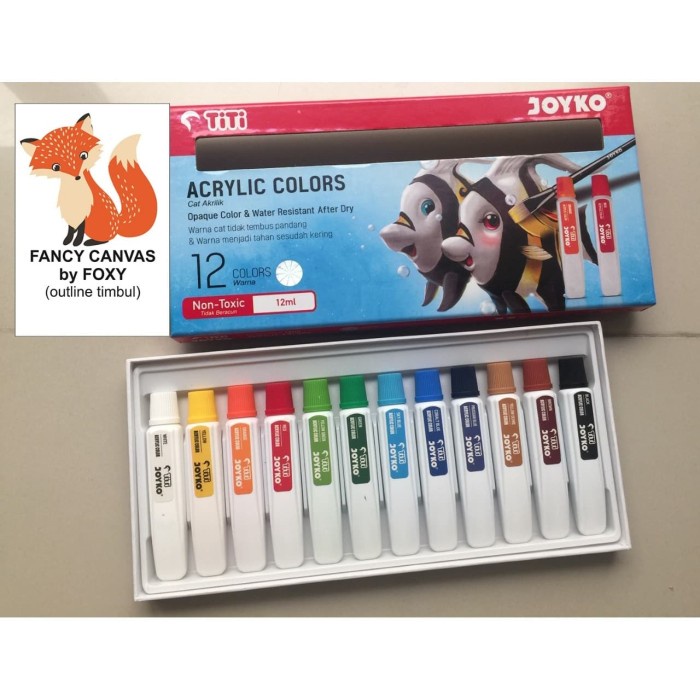 Jual Cat Akrilik / Acrylic Paint Titi 12 Warna X 12ml (PO) | Shopee ...
