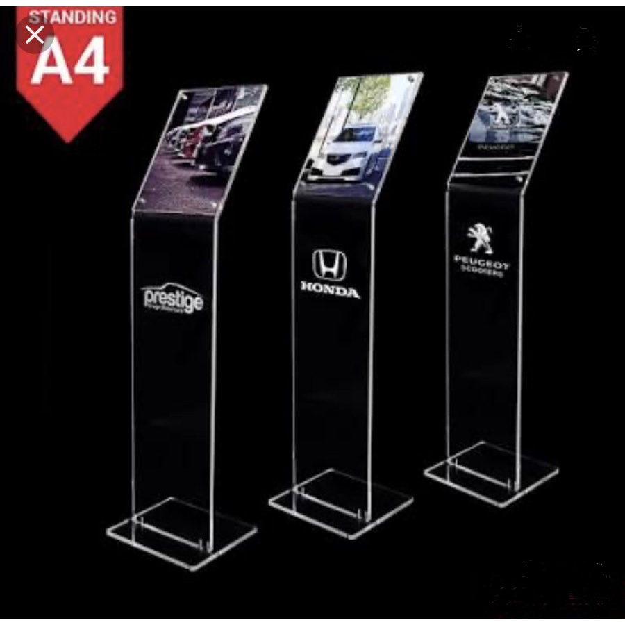 Jual AKRILIK FRAME STANDING BROSUR / ACRYLIC TRANSPARAN 10 MM | Shopee ...