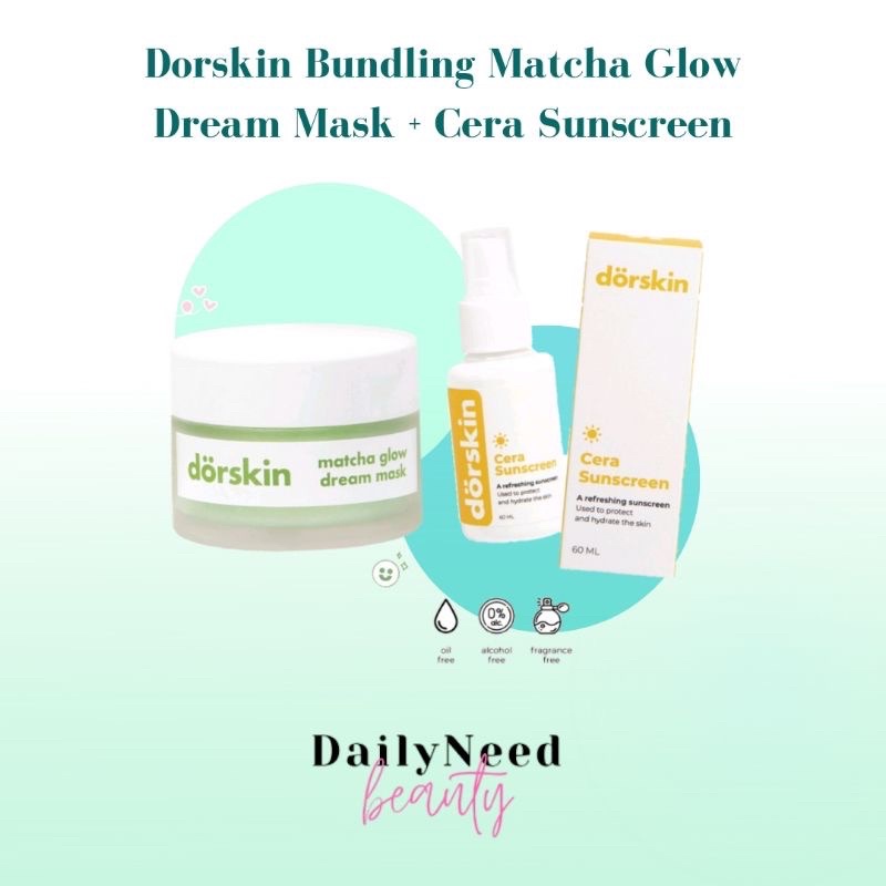 Jual DORSKIN MATCHA GLOW DREAM MASK / CERA SUNSCREEN | Shopee Indonesia