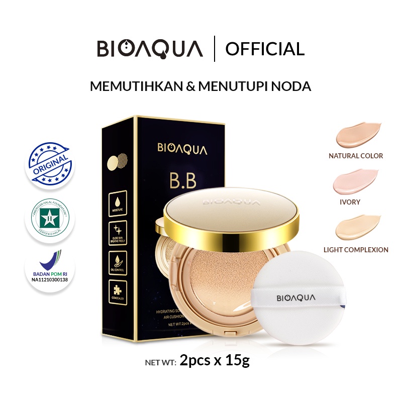 Jual SA-BIOAQUA Hydrating Soft And Flawless Air Cushion BB Cream "RESMI" | Shopee Indonesia