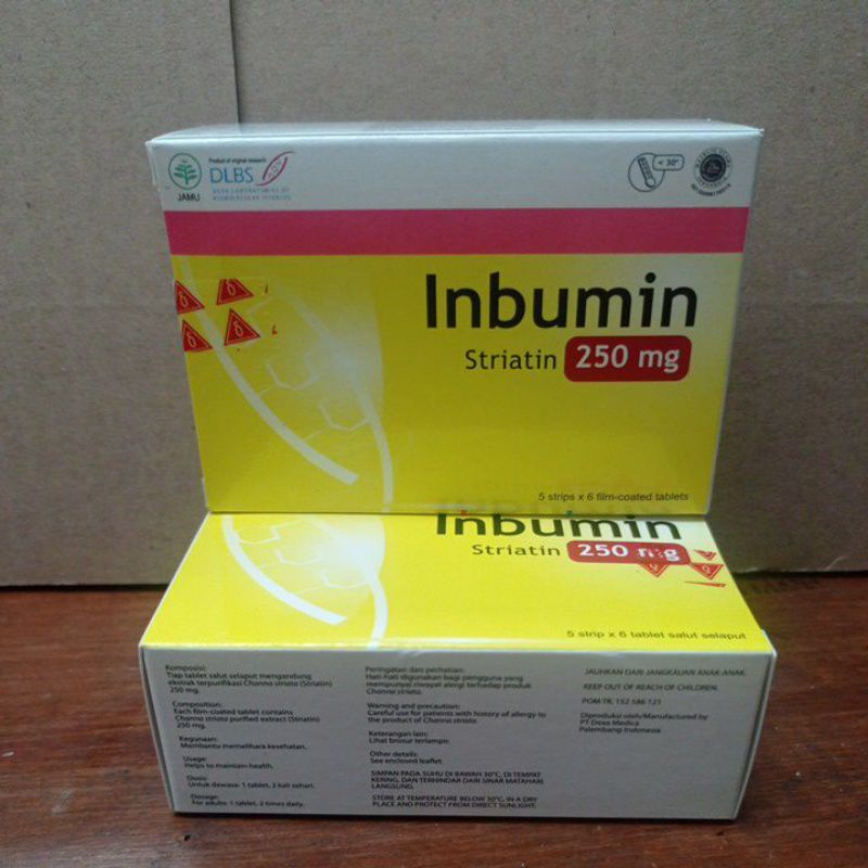 Jual inbumin striatin channa striata 250mg 1 box 30 tablet | Shopee ...
