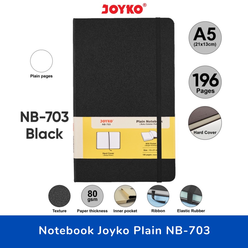 Jual Notebook Buku Tulis Catatan Plain / Polos Joyko A5 NB-703 | Shopee ...